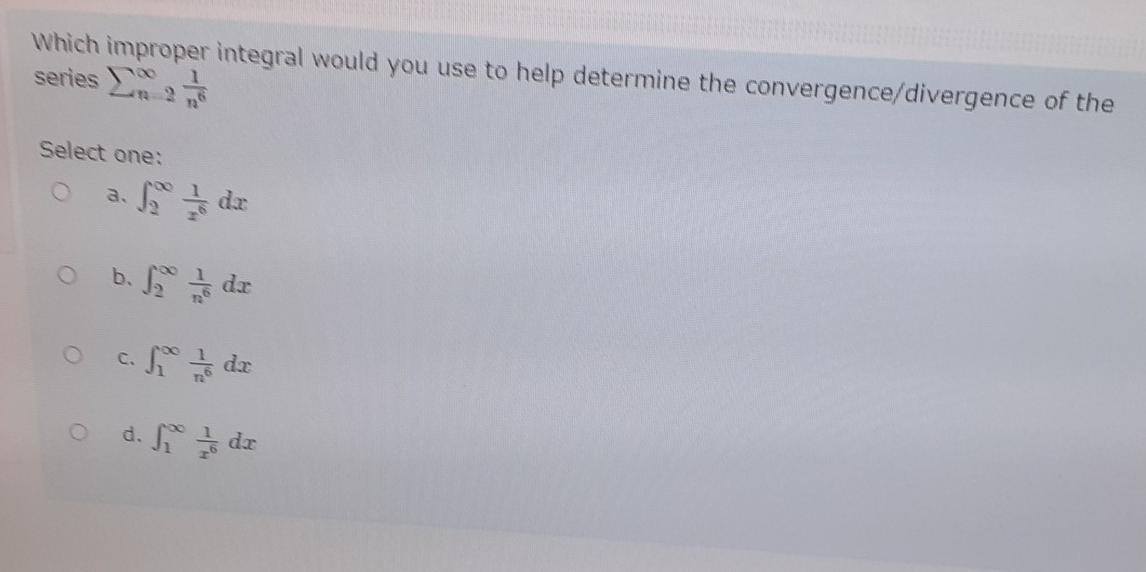 Solved which improper integral would you use to help | Chegg.com