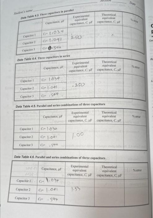 Solved nata Table 4.5. Parallel and series combinations of | Chegg.com
