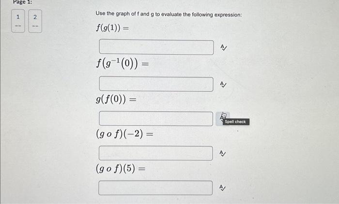 Solved Use the graph of f and g to evaluate the following | Chegg.com