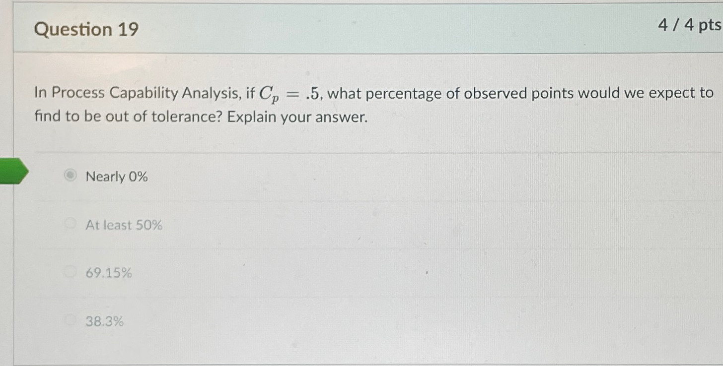 Solved Question 1944ptsIn Process Capability Analysis, if | Chegg.com