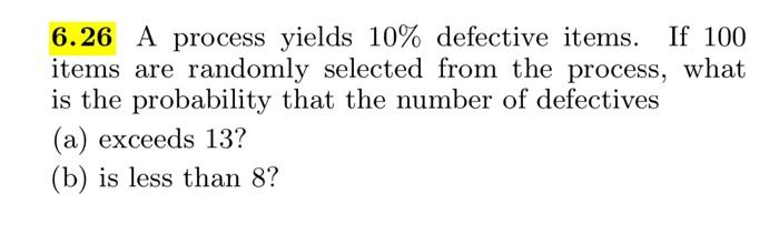 Solved A process yields 10% defective items. If 100 items | Chegg.com