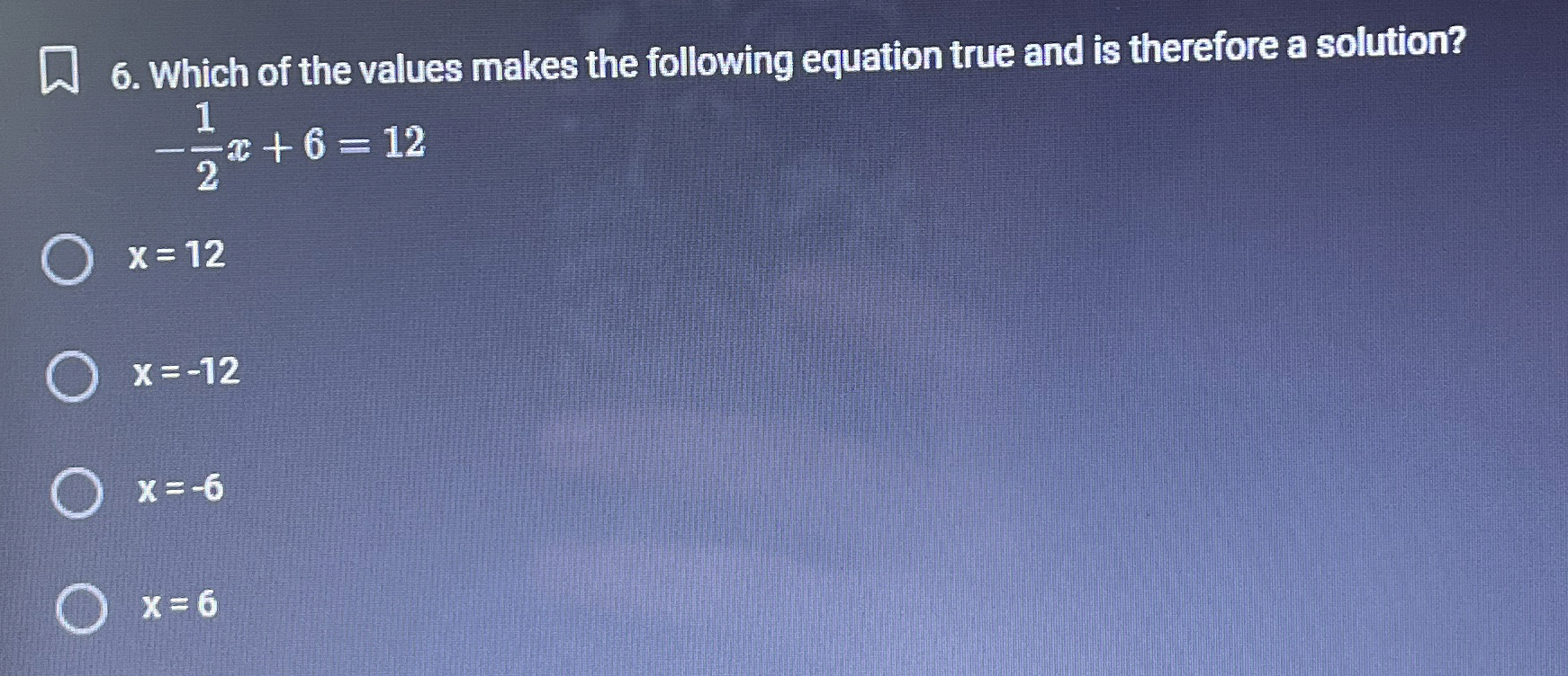 Solved Which of the values makes the following equation true | Chegg.com