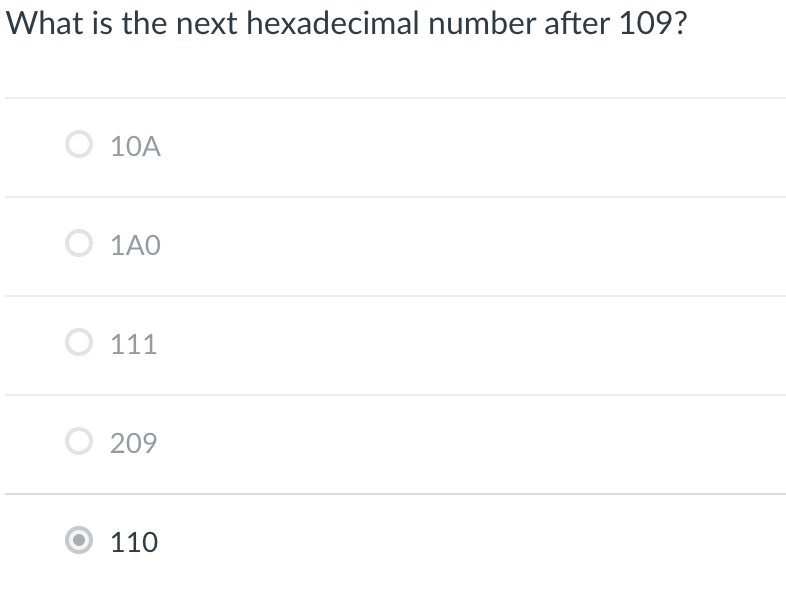 Solved What is the next hexadecimal number after | Chegg.com