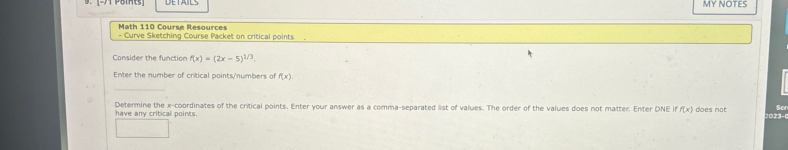 Solved Math 110 ﻿Course ResourcesCurve Sketching Course | Chegg.com