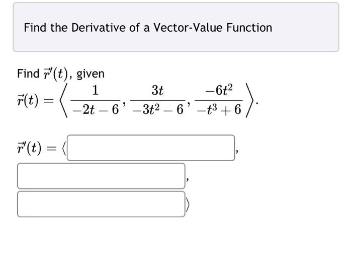 Solved Find The Derivative Of A Vector Value Function Find 1561