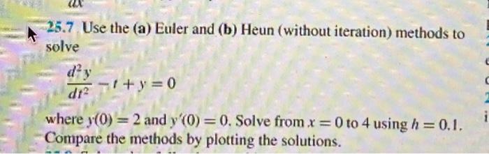 Solved H.W#9 25.7 Do sitteration with h= 0.1 ure RK 2 Due on | Chegg.com