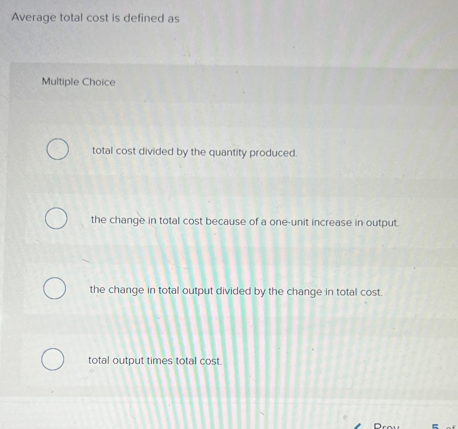 Solved Average total cost is defined asMultiple Choicetotal | Chegg.com