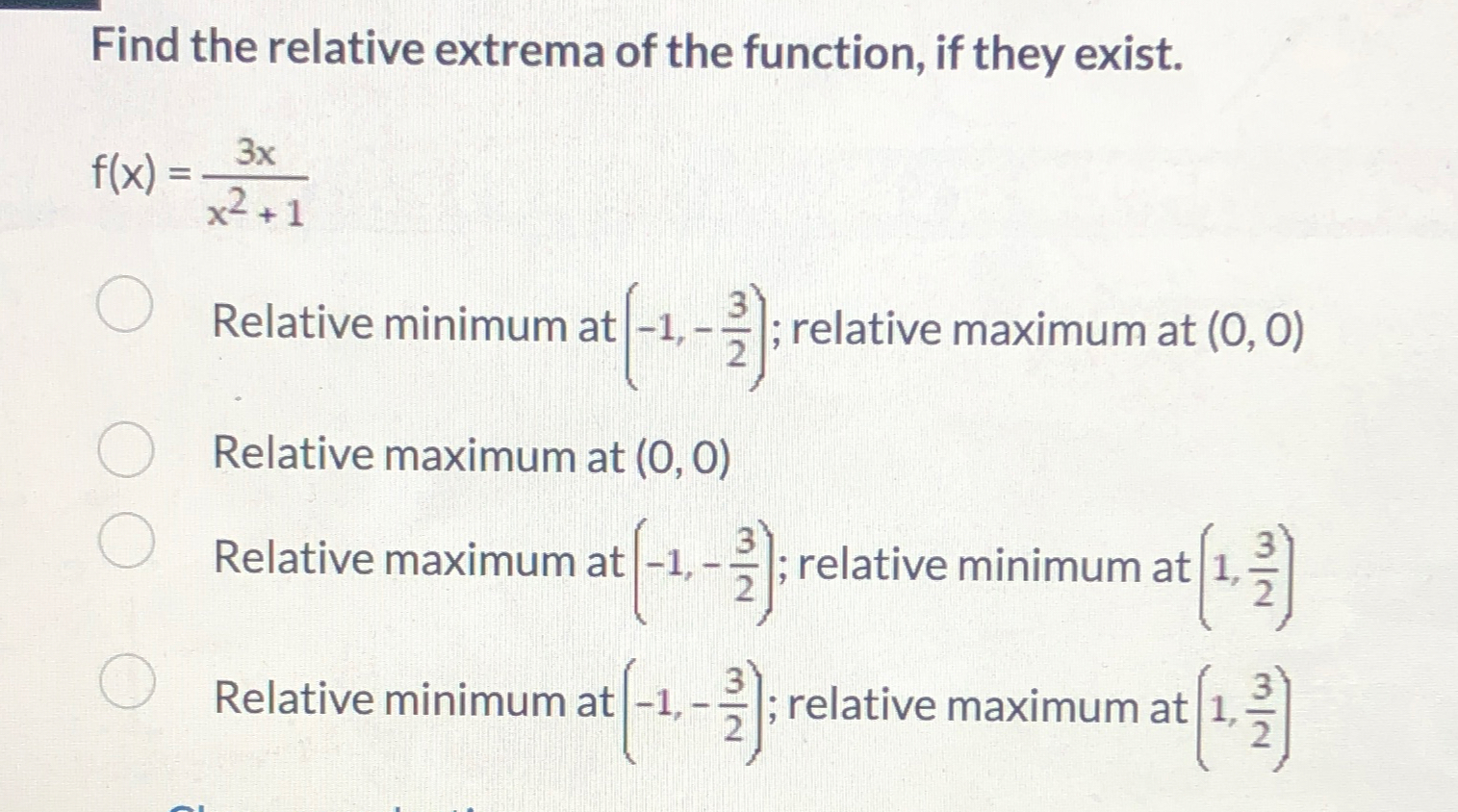 Solved Find the relative extrema of the function, if they | Chegg.com