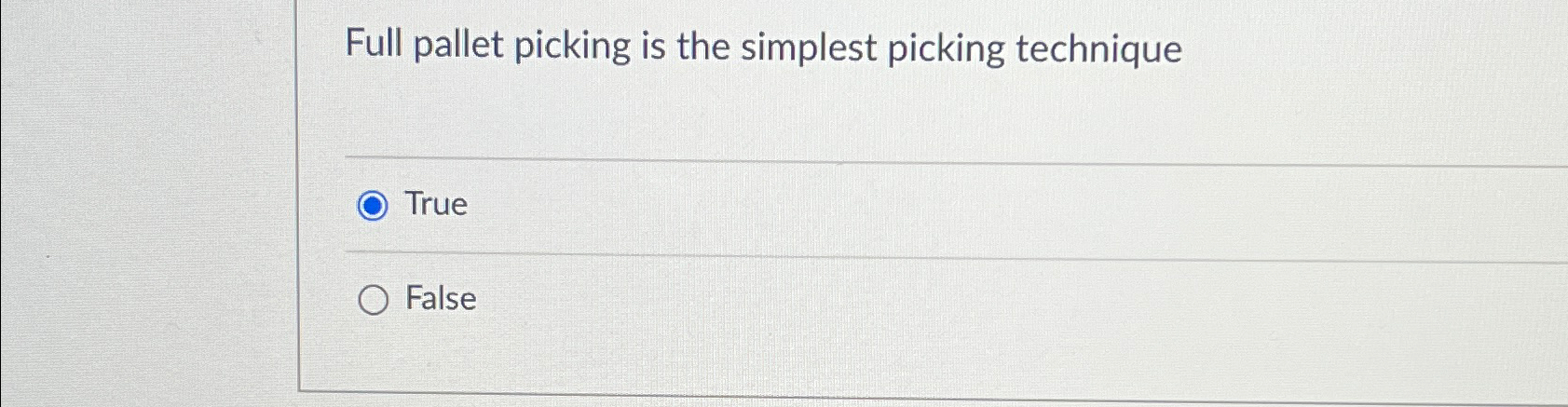 Solved Full pallet picking is the simplest picking | Chegg.com