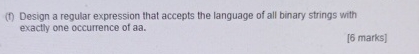 Solved ((f) ﻿Design a regular expression that accepts the | Chegg.com