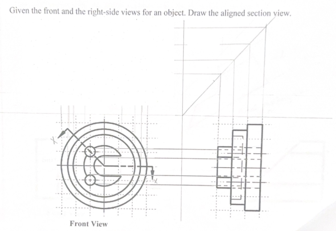 Solved Given the front and the right-side views for an | Chegg.com