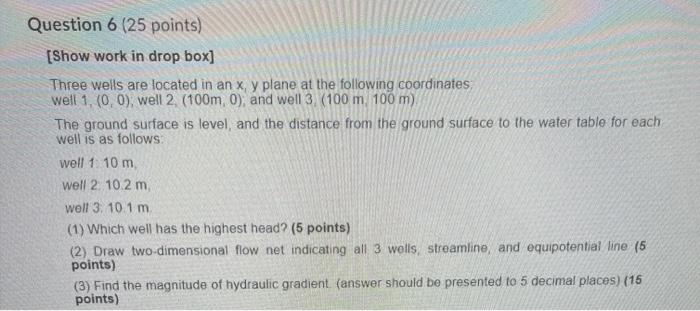 Solved Question 6 (25 points) [Show work in drop box] Three | Chegg.com