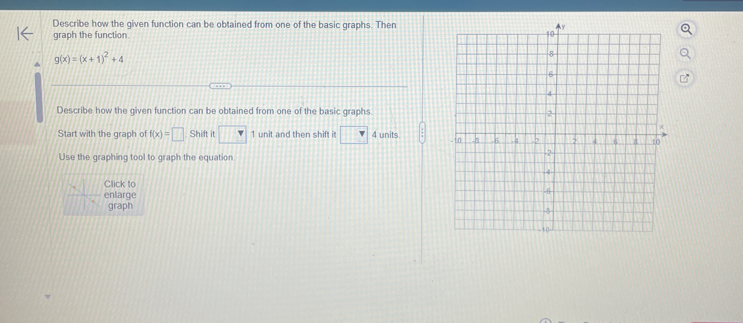 Solved Describe how the given function can be obtained from | Chegg.com