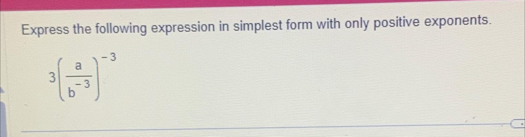Solved Express the following expression in simplest form | Chegg.com