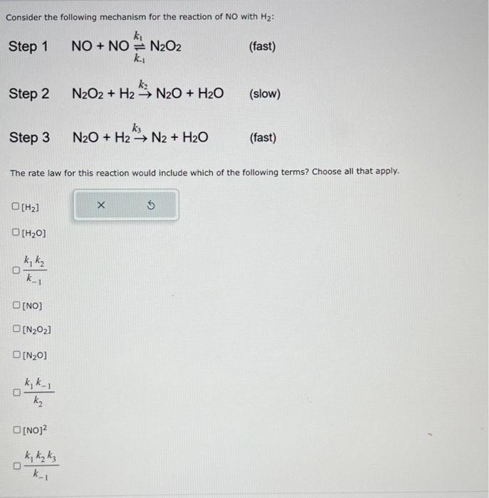 Solved Consider the following mechanism for the reaction of | Chegg.com