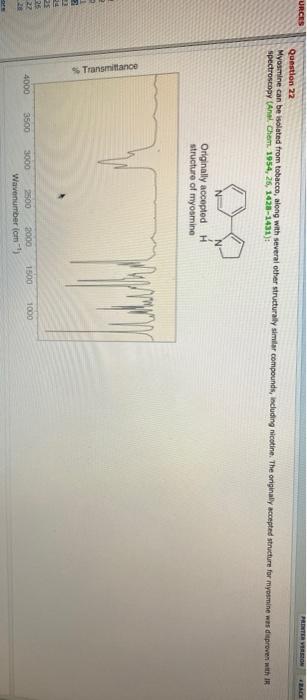 Solved URCES Question 22 Myosmine can be isolated from | Chegg.com