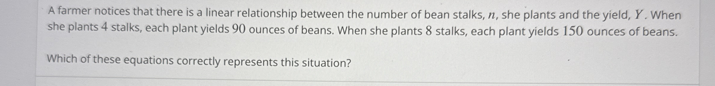 Solved A farmer notices that there is a linear relationship | Chegg.com
