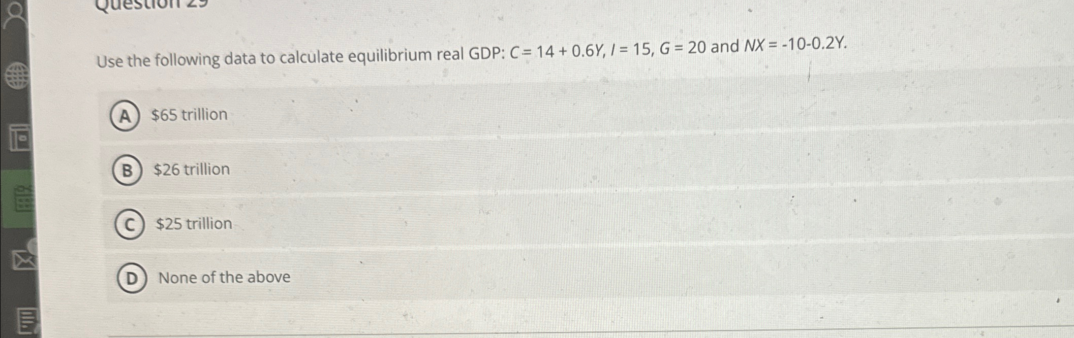 Solved Use the following data to calculate equilibrium real | Chegg.com