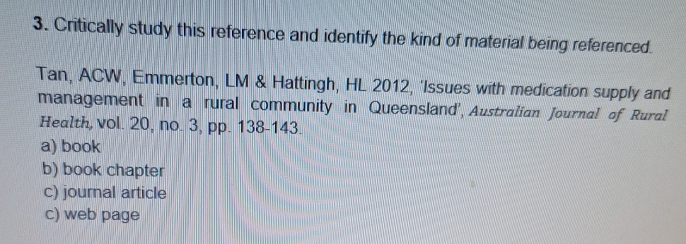 Solved Critically study this reference and identify the kind | Chegg.com