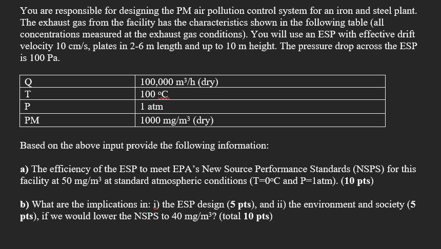 Solved You are responsible for designing the PM air | Chegg.com