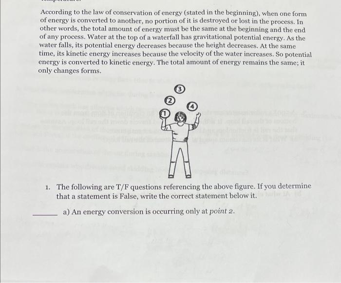 Solved According to the law of conservation of energy | Chegg.com
