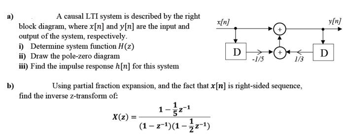 Solved a) A causal LTI system is described by the right | Chegg.com