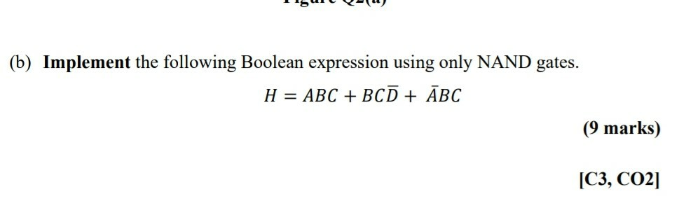 Solved (b) Implement the following Boolean expression using | Chegg.com