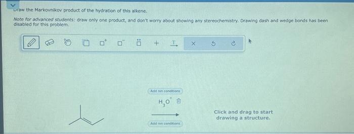 Solved uraw the Markovnikov product of the hydration of this | Chegg.com