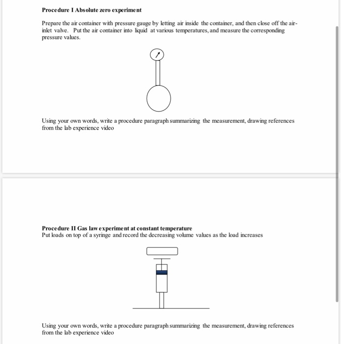 Solved Procedure I Absolute zero experiment Prepare the air | Chegg.com