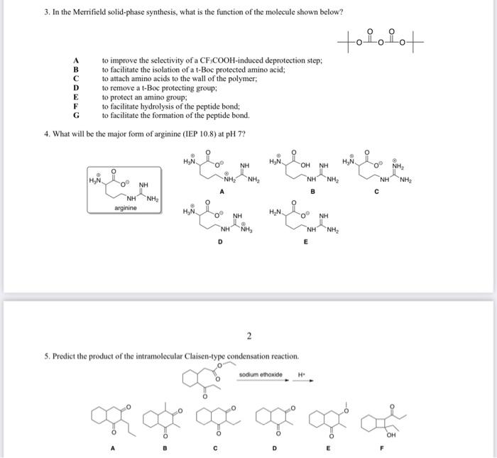 3. In the Merrifield solid-phase synthesis, what is | Chegg.com