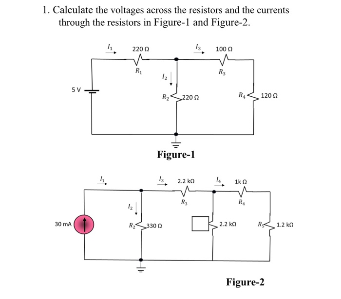 Solved 1. Calculate the voltages across the resistors and | Chegg.com