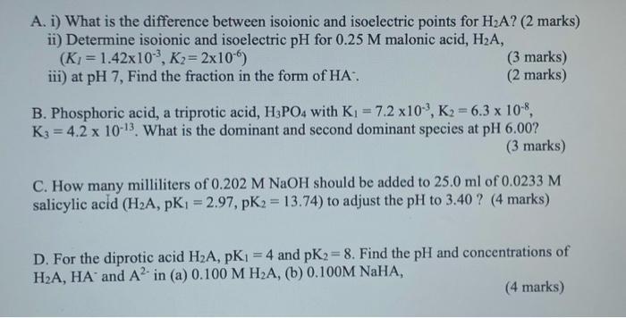 Solved A. i) What is the difference between isoionic and | Chegg.com
