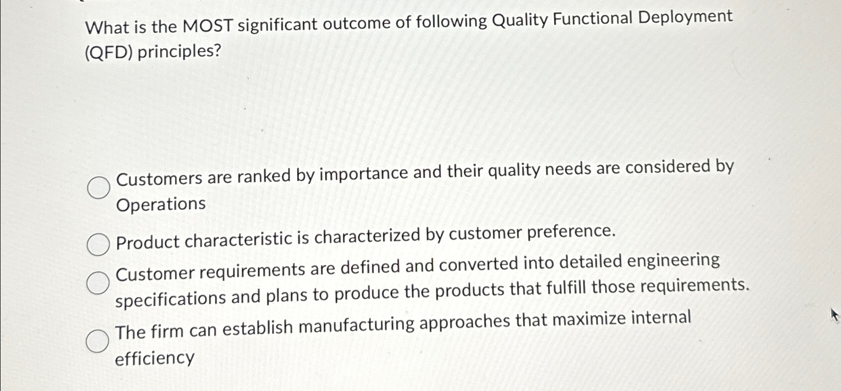 Solved What is the MOST significant outcome of following | Chegg.com