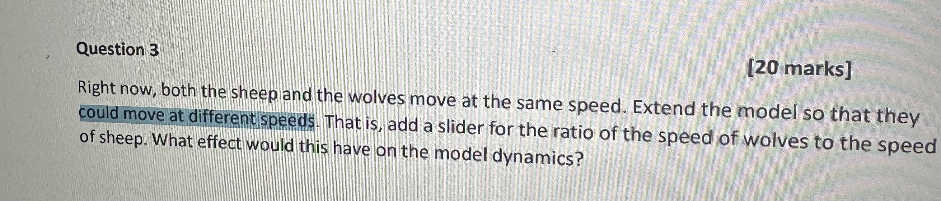 Solved Question 3[20 ﻿marks]Right now, both the sheep and | Chegg.com