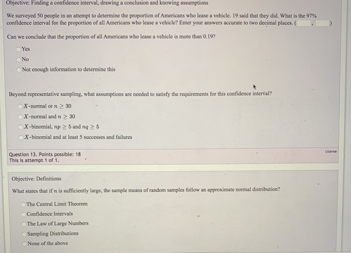 Solved Objective: Finding a confidence interval, drawing a | Chegg.com
