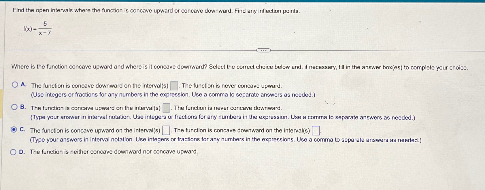 Solved Find the open intervals where the function is concave | Chegg.com