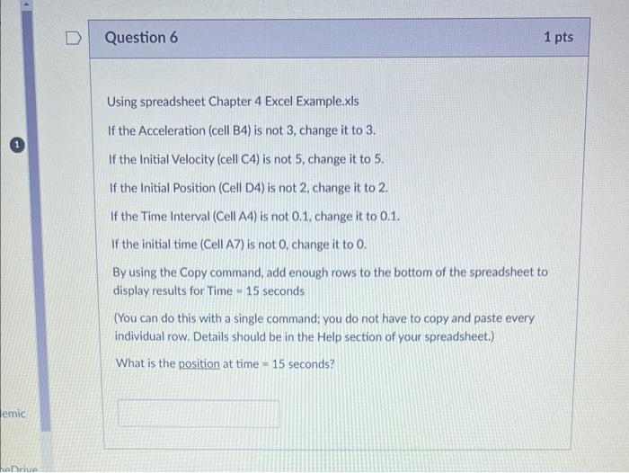 Solved Using spreadsheet Chapter 4 Excel Example.xls If the | Chegg.com