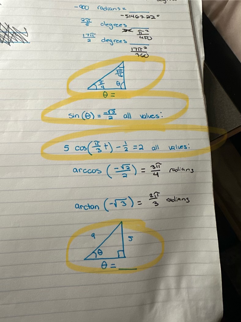 solve circled problems in photo: -900 radians | Chegg.com solve circled problems in photo: -900 radians | Chegg.com