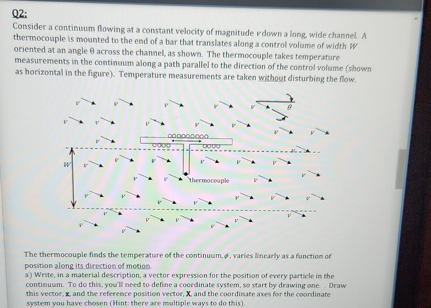 Solved Q2: Consider a continuum flowing at a constant | Chegg.com