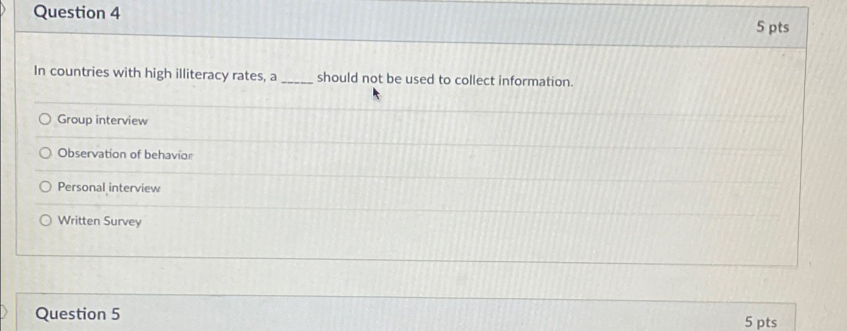 Solved Question 45ptsIn countries with high illiteracy | Chegg.com