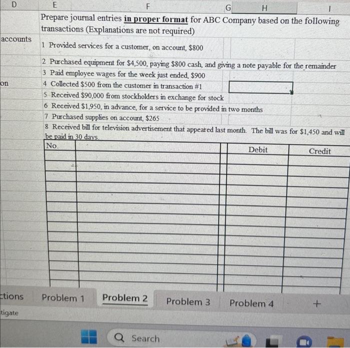 Solved prepare journal entries in proper format for ABC | Chegg.com
