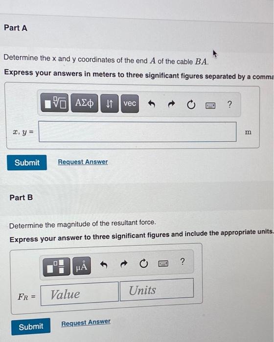 Solved A cable BA shown in Figure 1) is fixed so that the | Chegg.com