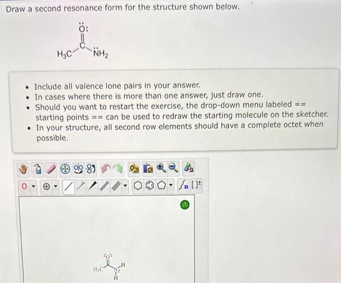 Solved Draw a second resonance form for the structure shown | Chegg.com