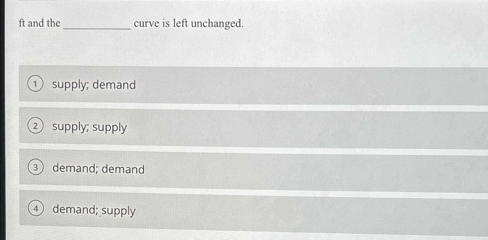 Solved ft ﻿and the curve is left unchanged.supply; | Chegg.com