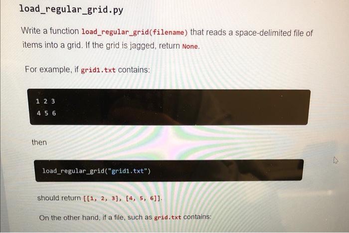 Solved load_regular_grid.py Write a function | Chegg.com