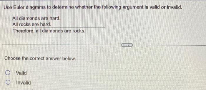 Solved Use Euler diagrams to determine whether the following | Chegg.com