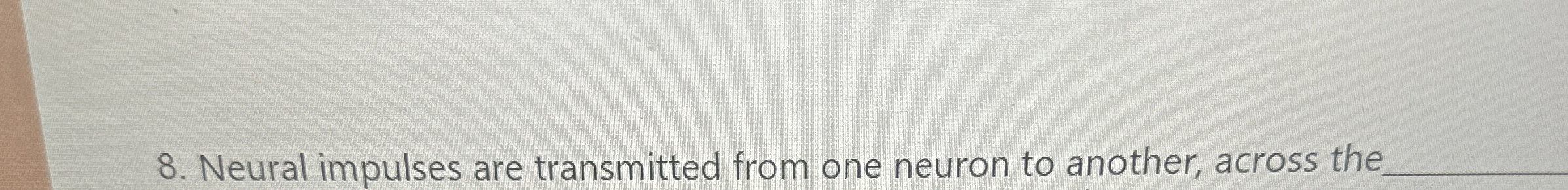 Solved Neural impulses are transmitted from one neuron to | Chegg.com