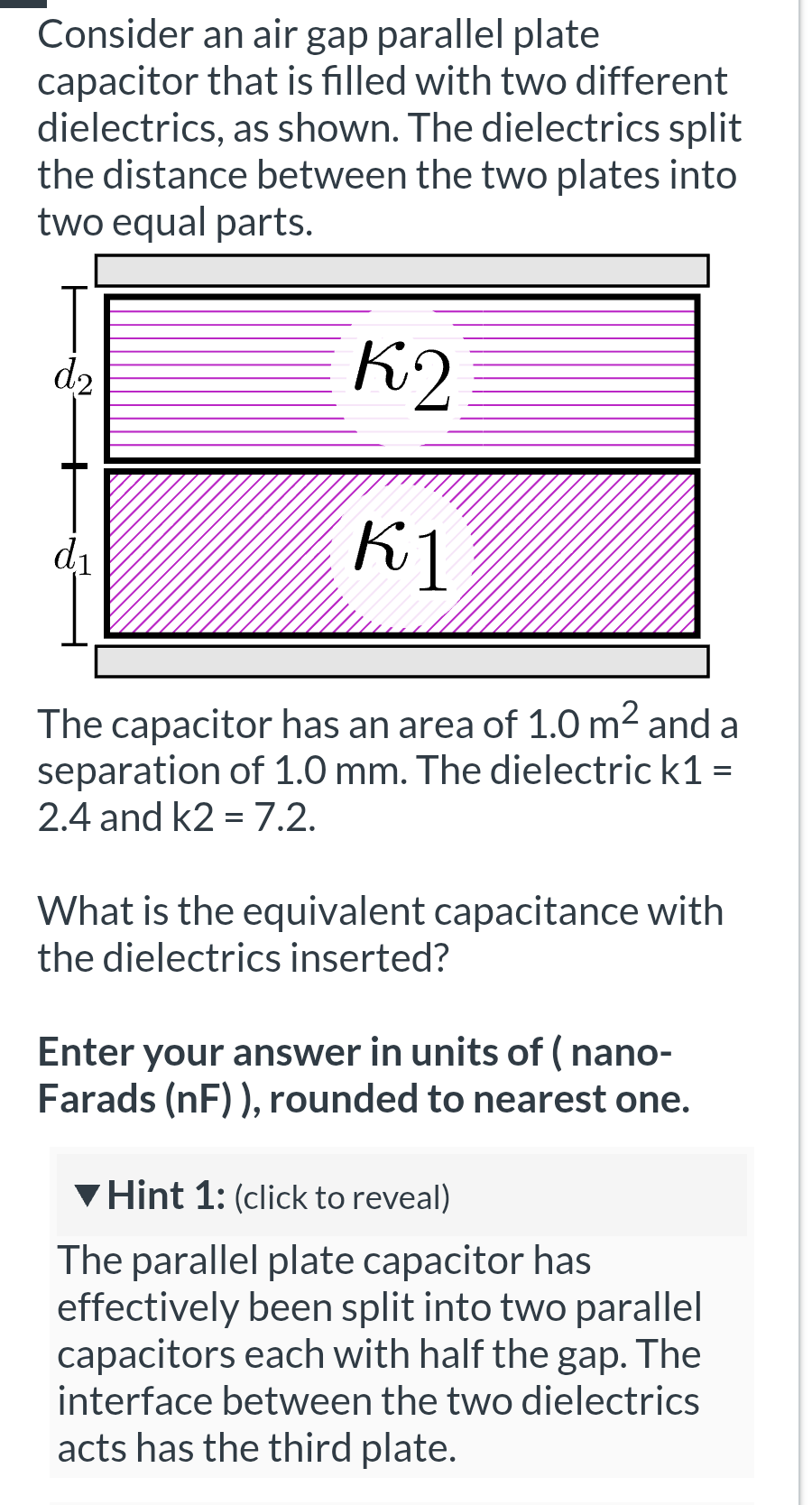 Solved Consider an air gap parallel plate capacitor that is | Chegg.com