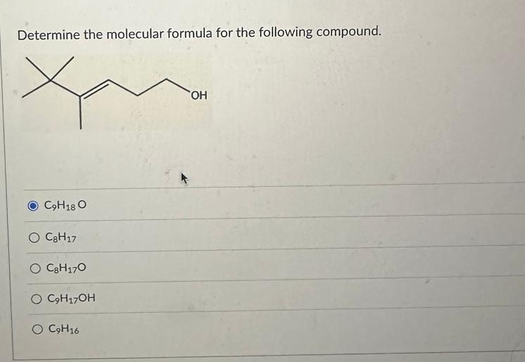 Solved Determine the molecular formula for the following | Chegg.com