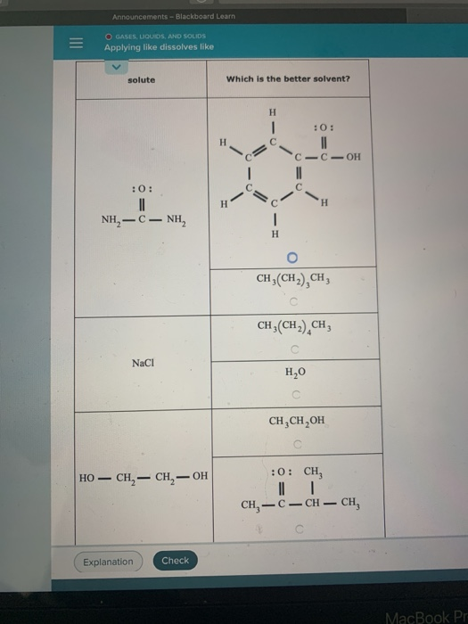 Solved solute Which is the better solvent? СН,ОН Caci, CC14 | Chegg.com